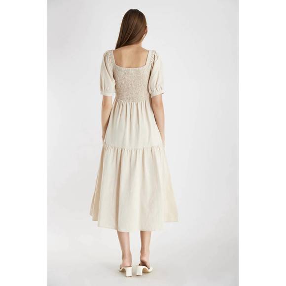 Mod Ref | Dresses | New Mod Ref The Gracie Midi Dress In Beige | Poshmark